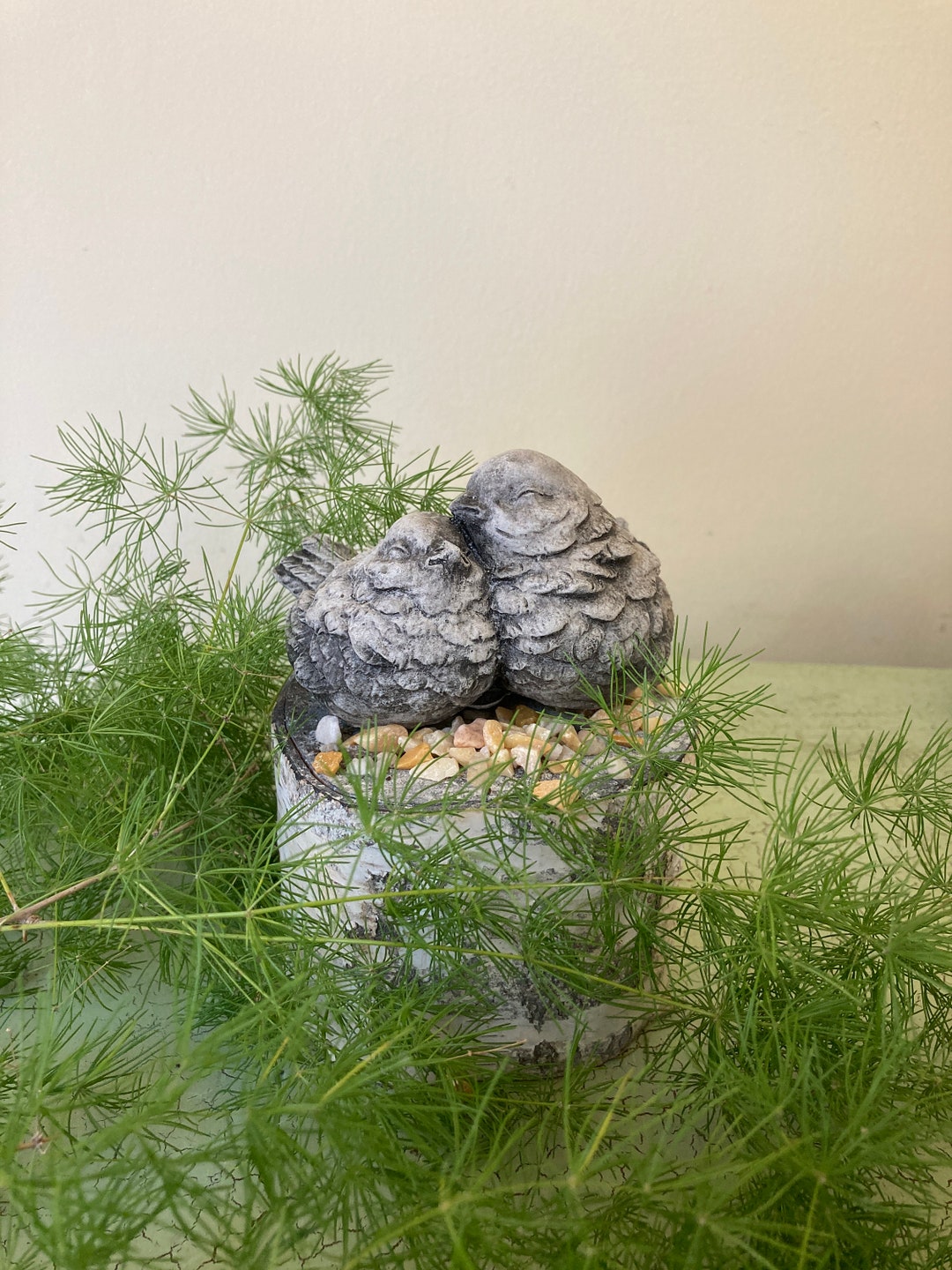 Concrete Cement Love Bird Garden Statue | Valentine Wedding Cake Topper ...