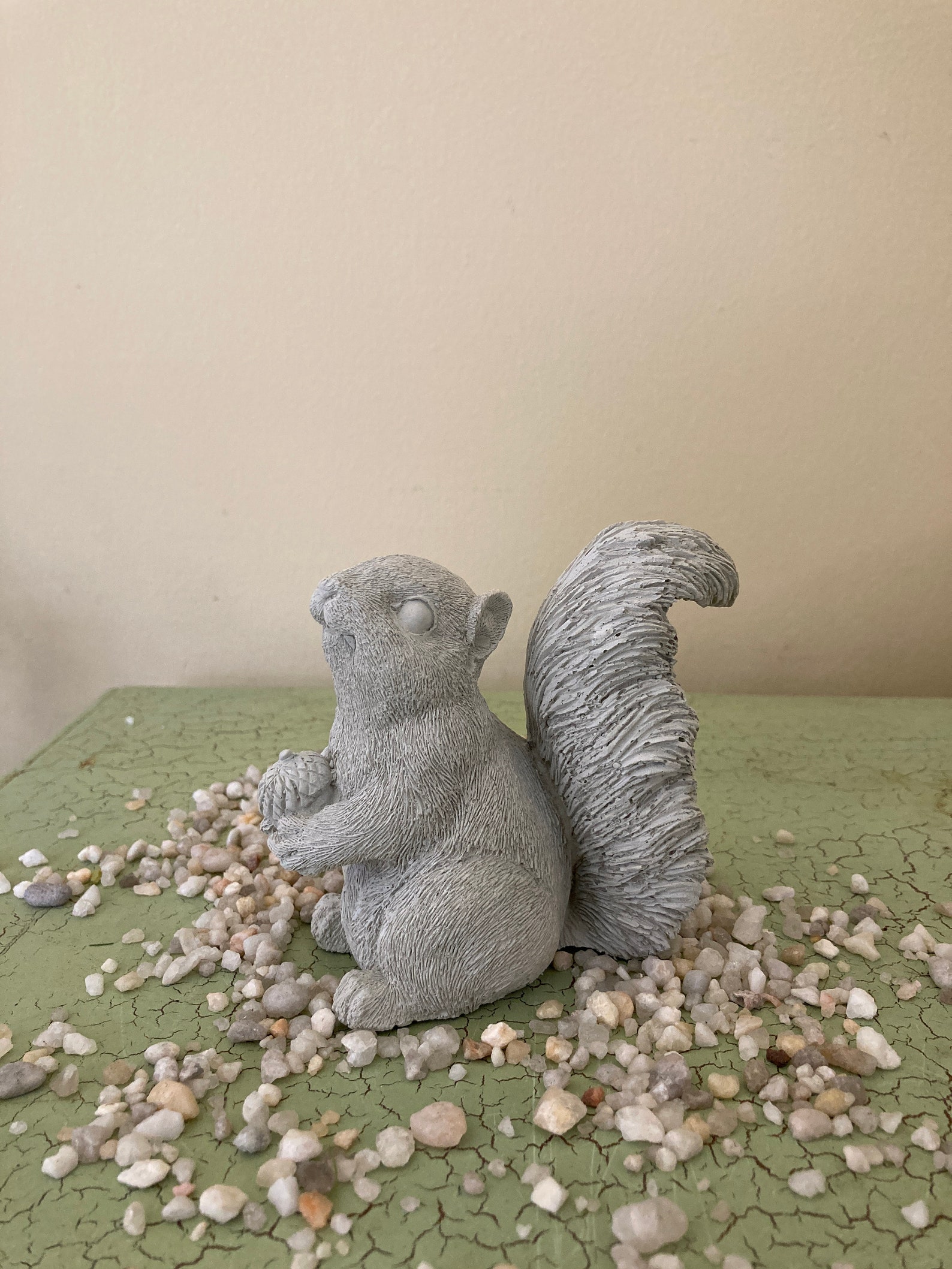 Concrete Cement Squirrel Acorn Garden Statue | Woodland Planter Pot ...