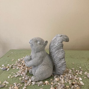 Concrete Cement Squirrel Acorn Garden Statue | Woodland Planter Pot ...
