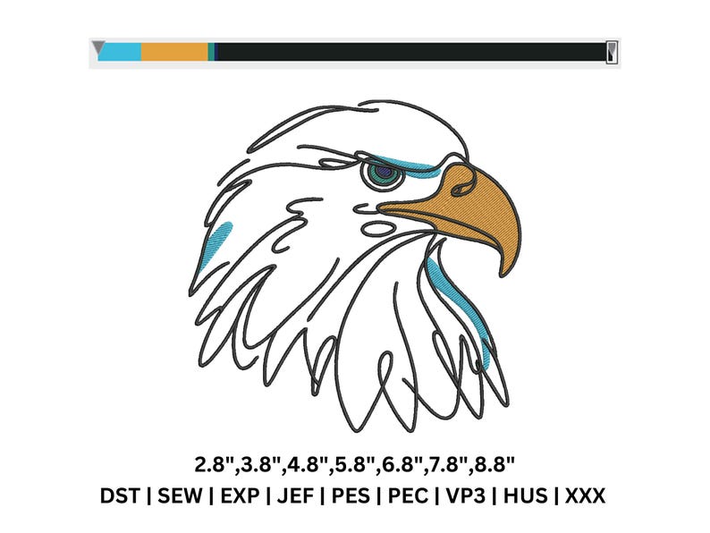 Bald Eagle Head Machine Embroidery Design: Wildlife Bird Art (digital ...
