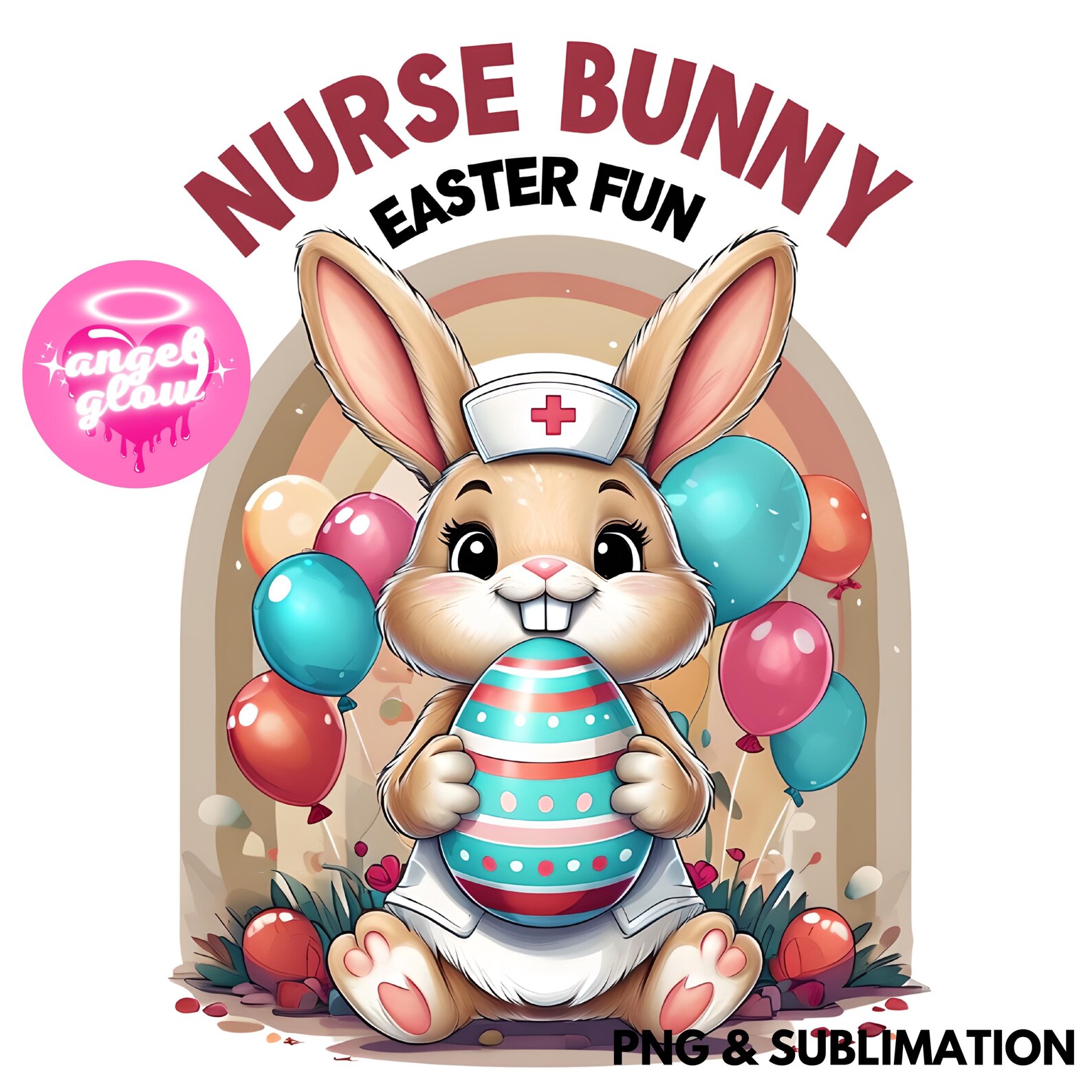 Nurse Easter Shirt PNG - Cute Bunny Nurse Sublimation, RN Life Easter ...