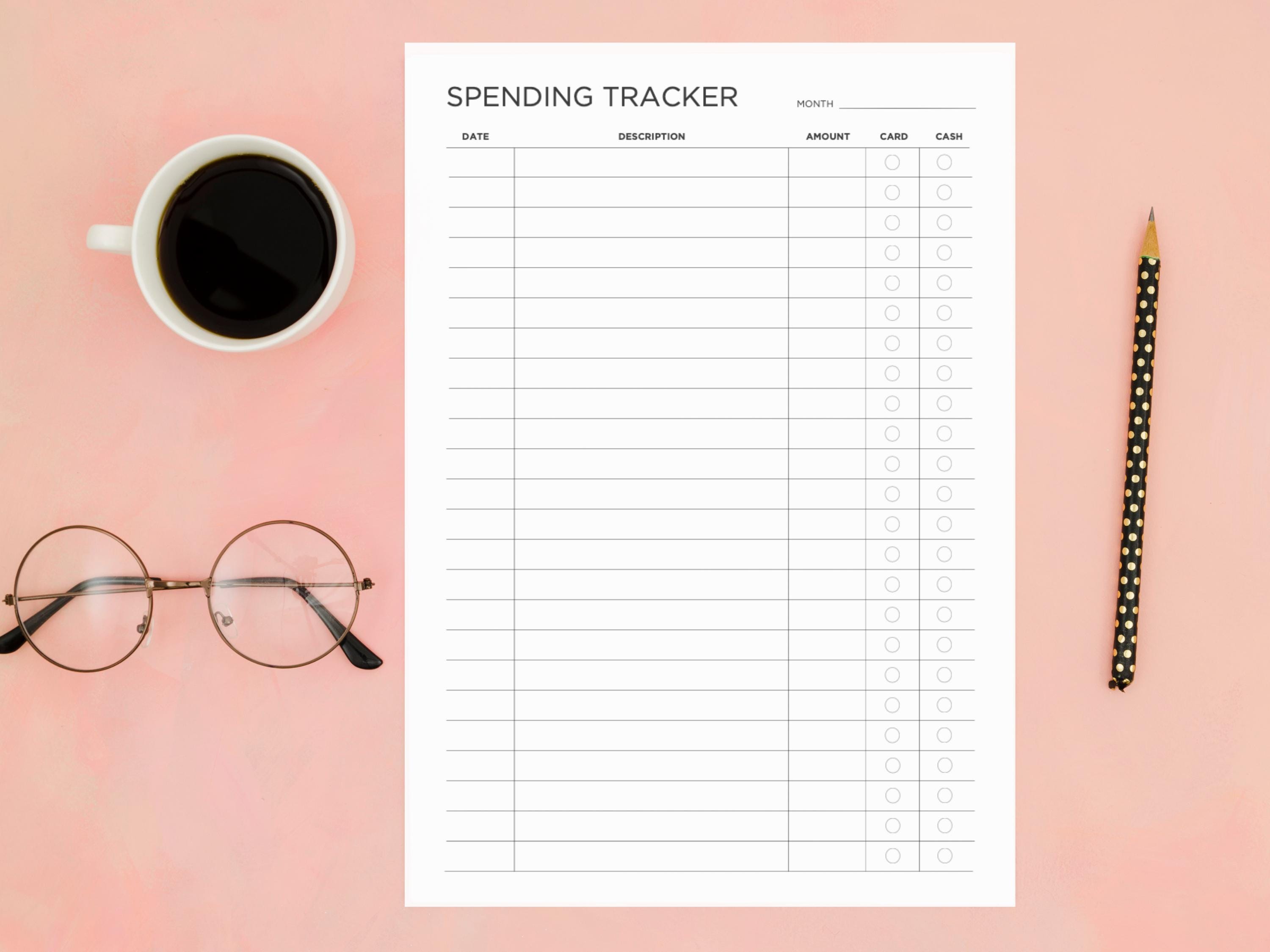 Spending Tracker Printable, Expense Log Sheet, Budget Planner, Money ...