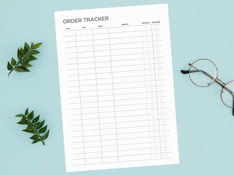 Order Tracker Printable, Online Purchase Log Expense Tracker, Package ...