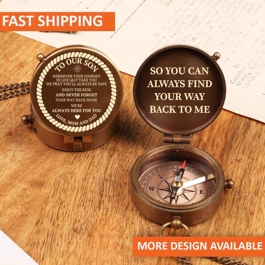 Personalized Compass, Custom Engraved Gifts for Son, to My Son Compass ...
