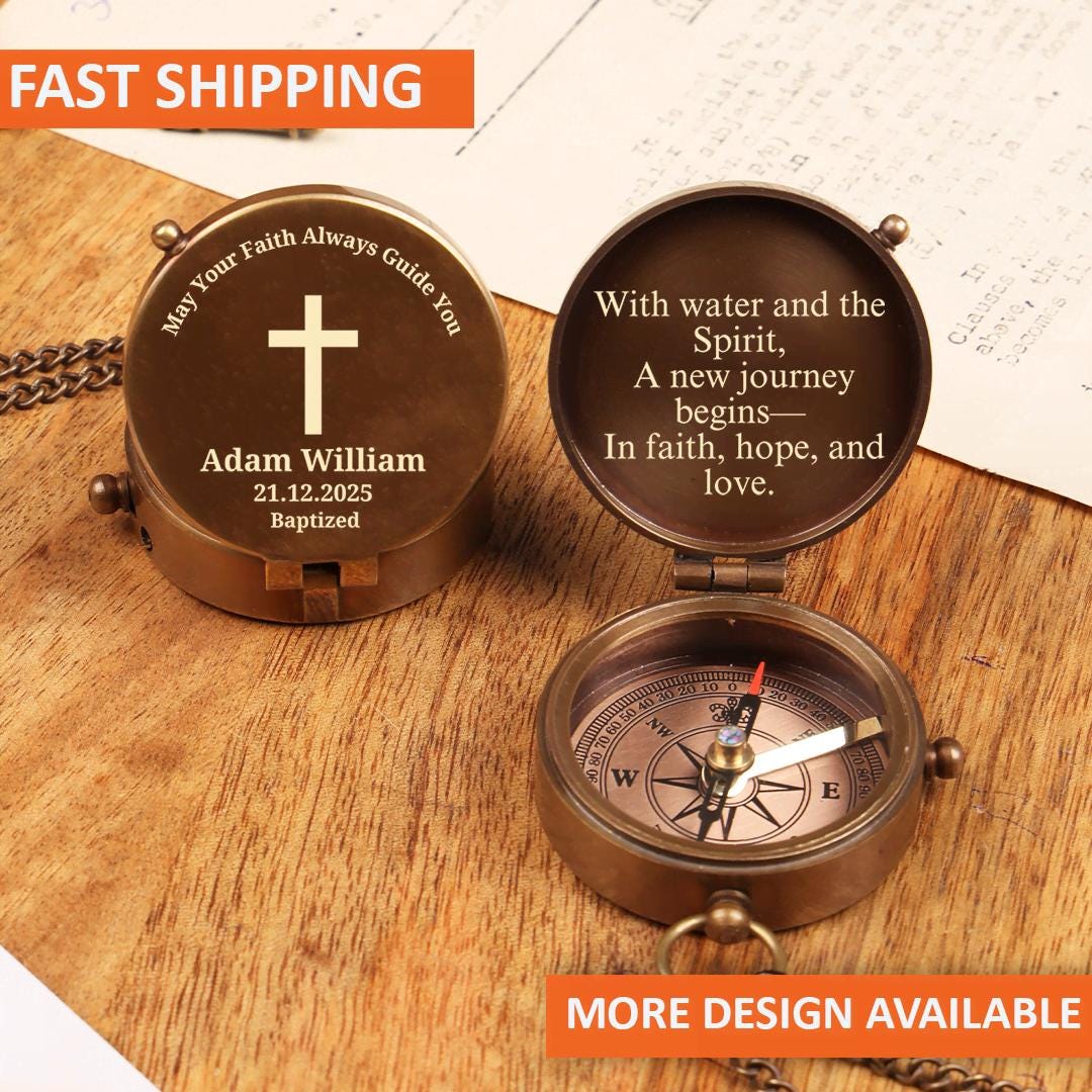 Baptism First Holy Communion Compass, Boy Baptism Gift Compass ...
