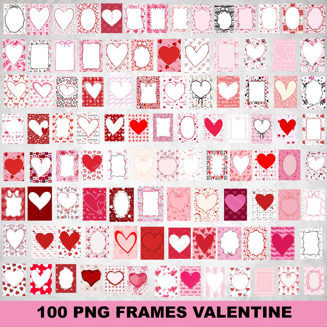 Frame Valentine PNG, Bows Heart Frames Valentine's Day, Frames Love ...