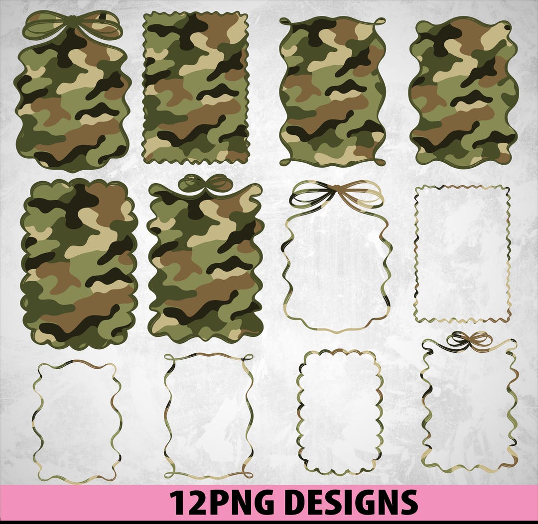Camo Frames PNG: Vintage Military & Hunting Designs (digital Download ...