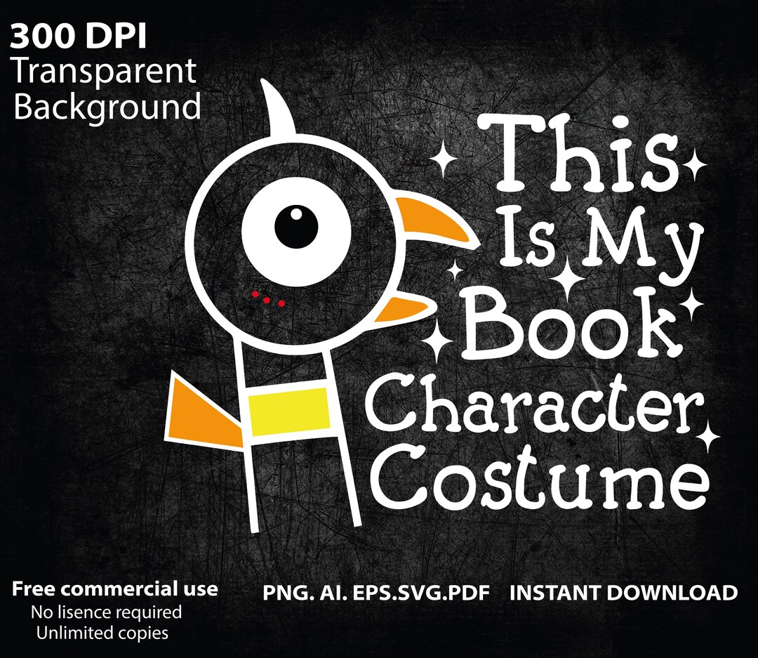 This is My Book Character Costume Png Svg, Funny Pigeon Kids Reading ...