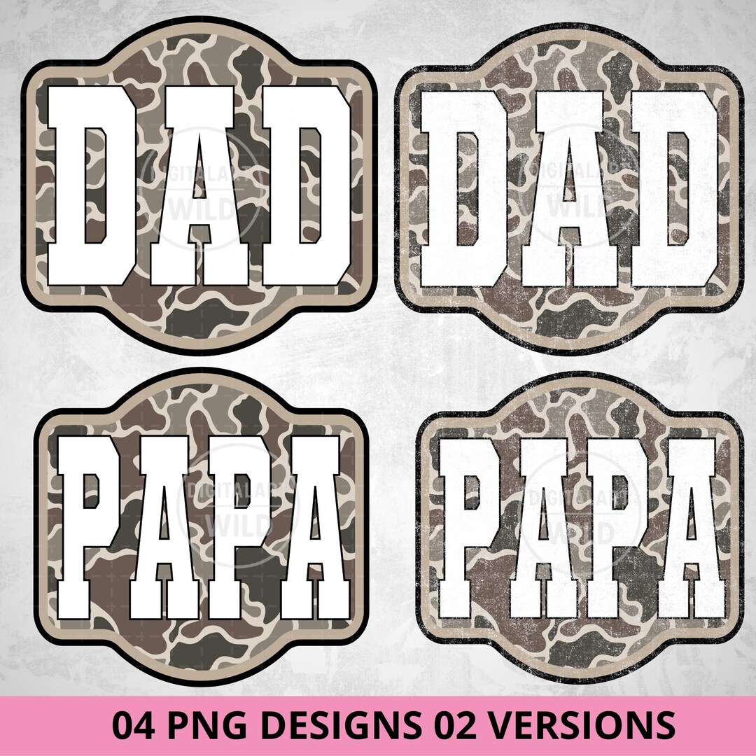 Camo DAD/PAPA Varsity Patch PNG , Retro Vintage Camouflage Patches ...