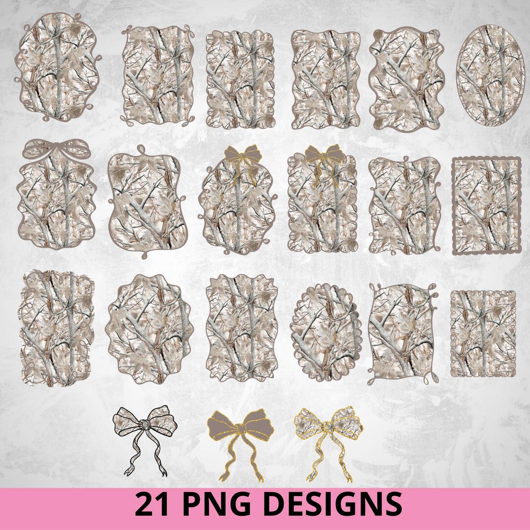 Winter Realtree Camo Christmas Frames PNG, Hunting Realistic Tree Frame ...