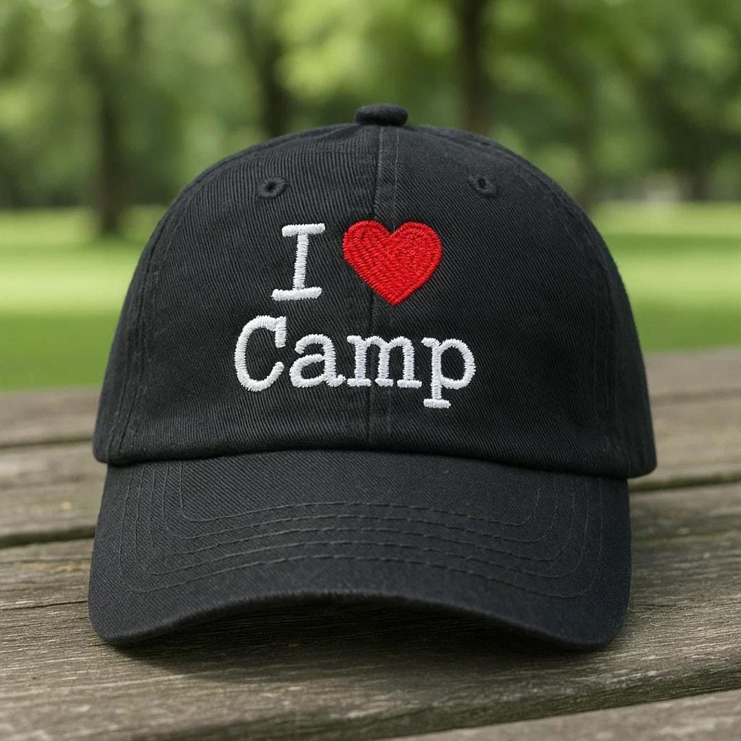 I Love Camp Embroidered Hat – Custom Baseball Cap, Wash Cap or 2-tone ...