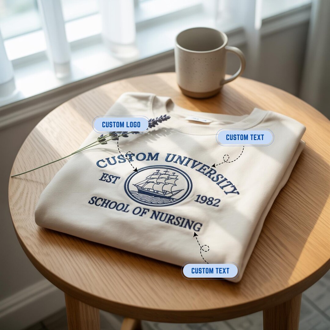 Custom University Embroidered Shirt – Personalized College Sweatshirt ...