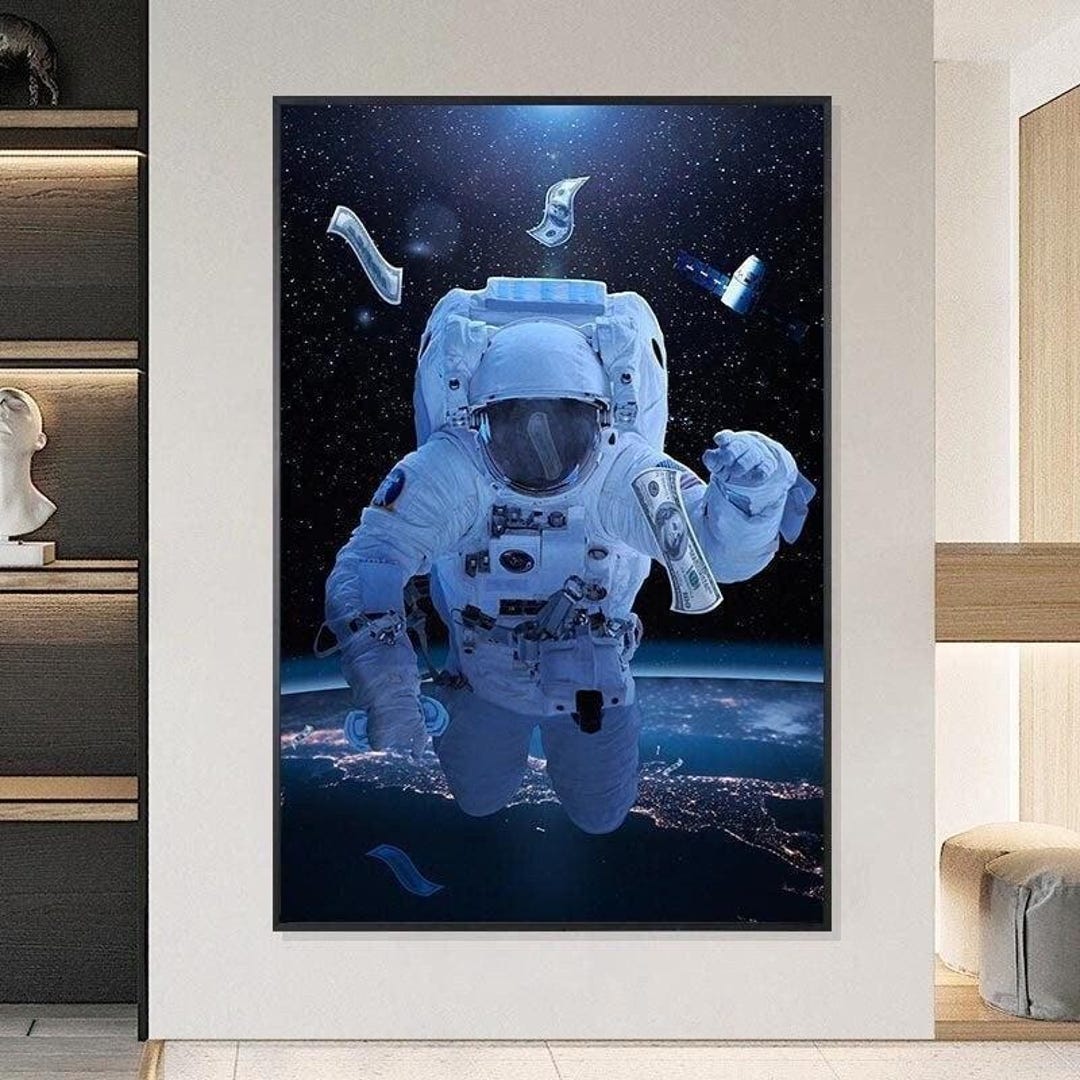 Gravity Hundred Canvas Poster Astronaut in the Space Chasing One ...