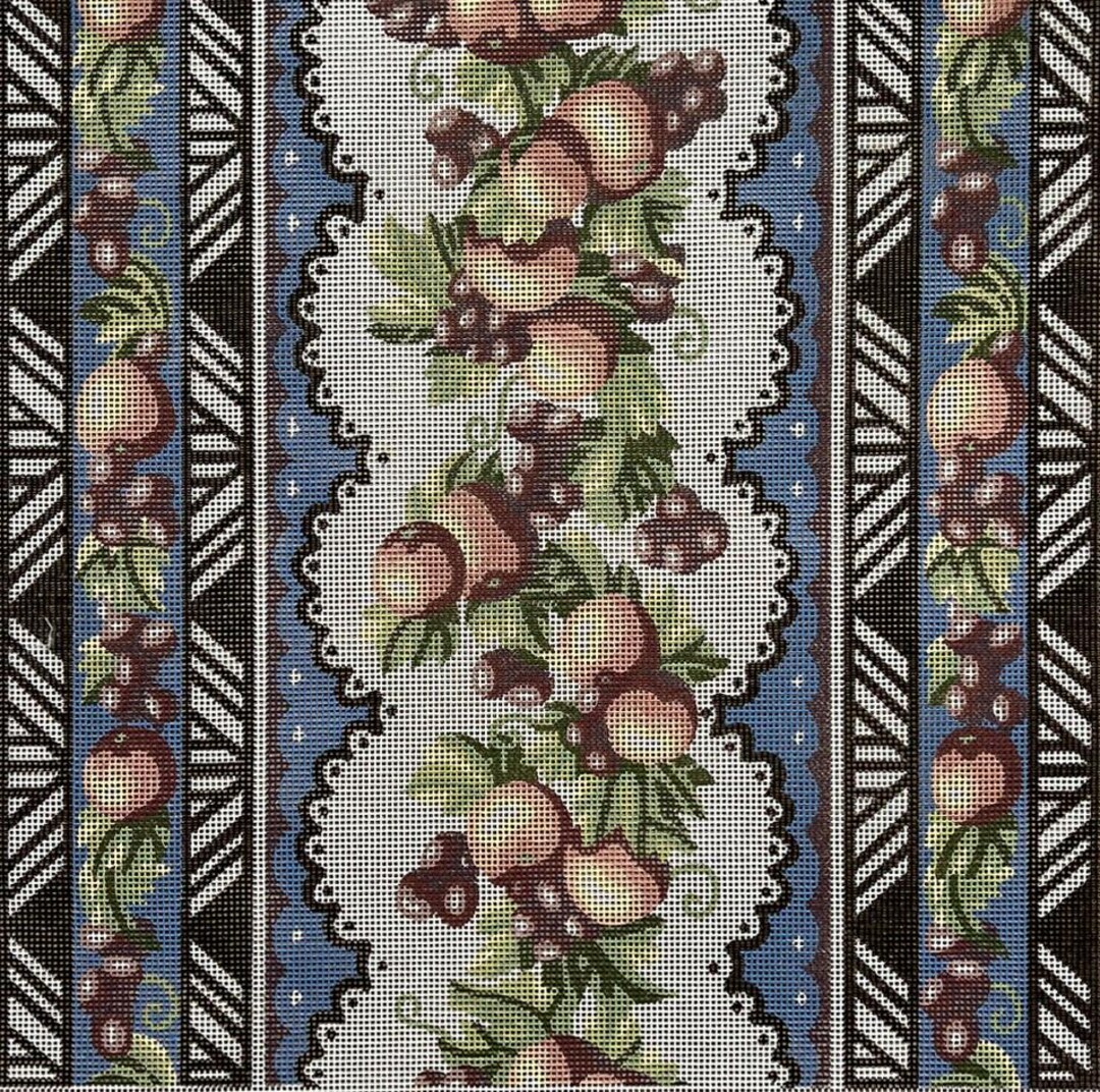 Art Deco Apples and Grapes 12hpi Printed Needlepoint Canvas (with No ...