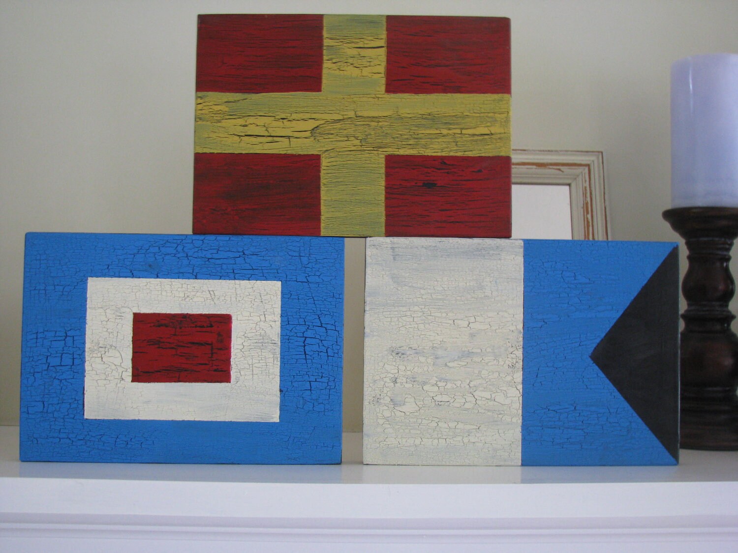 Maritime Nautical Signal Flags / Set of 3/ Coastal Signs - Etsy