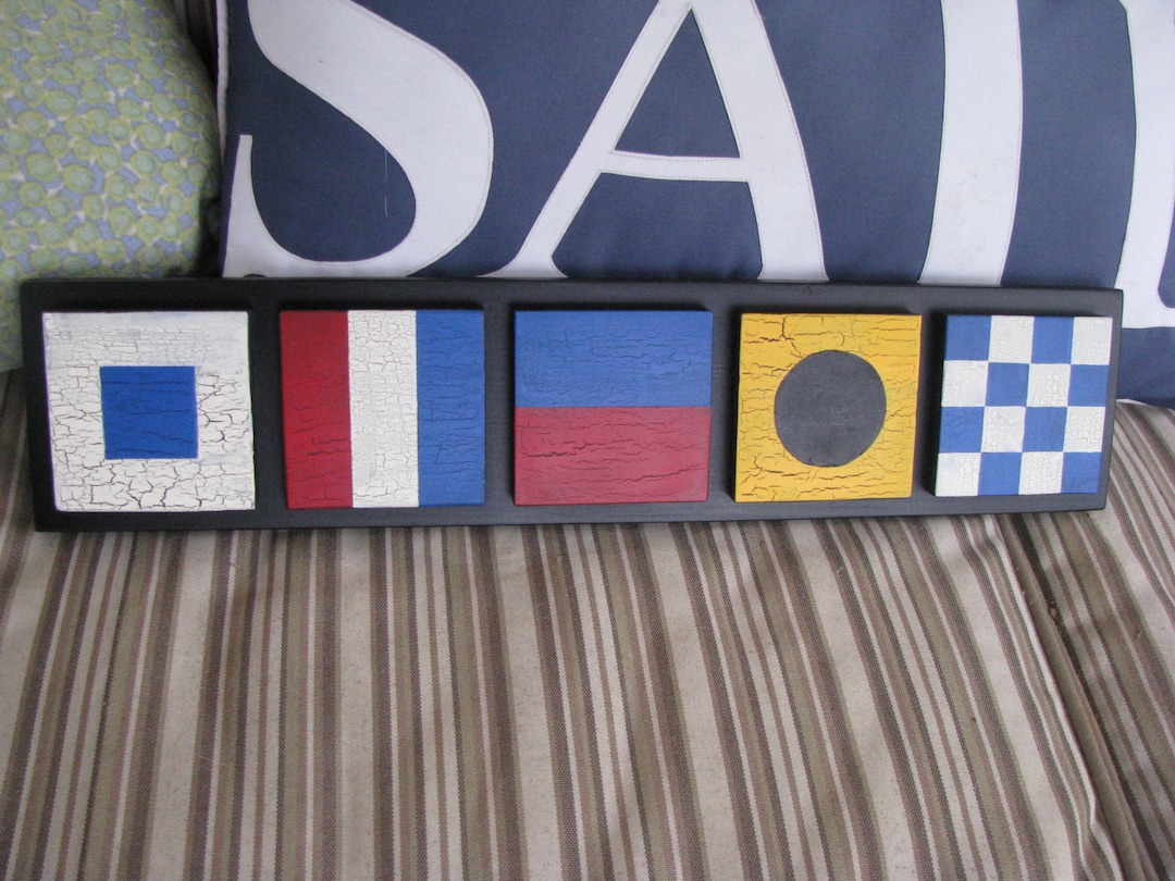5 Nautical Signal Flag Signs Mounted on White or Black - Etsy