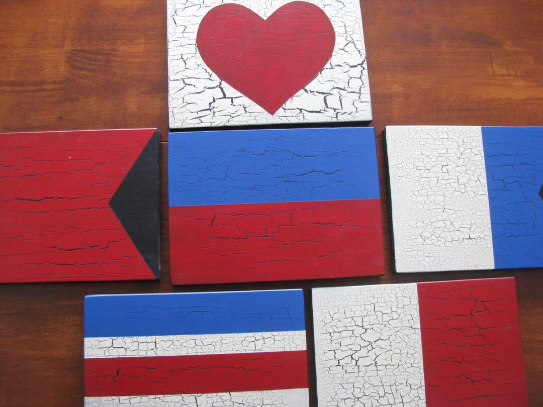 Five---nautical Signal Flag Signs ----weddings--birthdays---room Decor ...