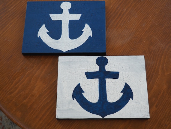 Anchor Nautical Signal Flag Sign/ Custom Anchor design/ Navy | Etsy