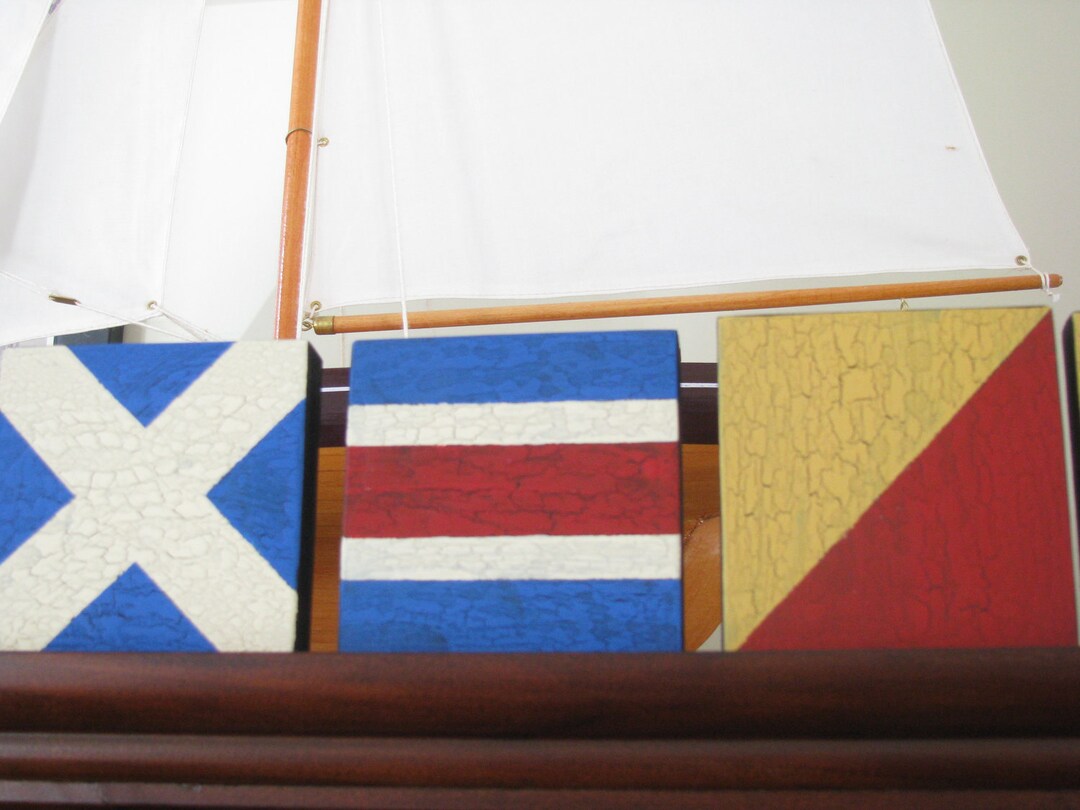 4 Small Nautical Signal Flag Signs Initials Monogram 4 - Etsy