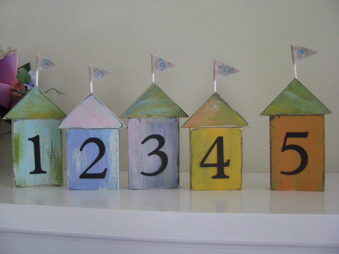 Nautical Tropical Beach Cottages Table Numbers/ Made to Order - Etsy