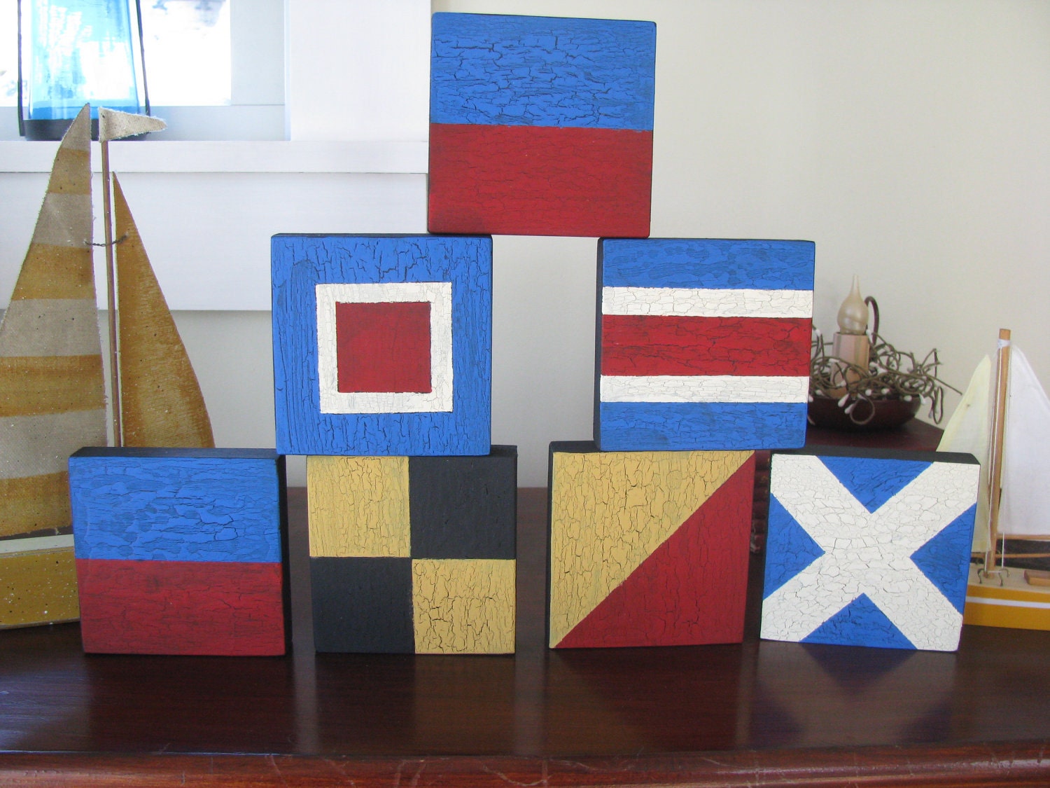 6 Small Nautical Signal Flag Signs Initials Monogram - Etsy