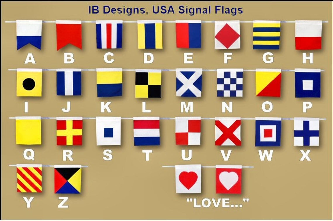 Two---nautical Signal Flag Signs--letter Initials --weddings--birthdays ...