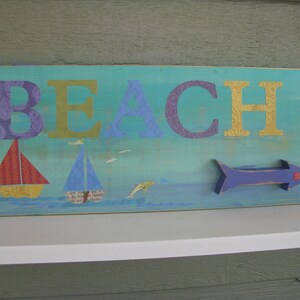 BEACH This Way Sign Hand Made - Etsy