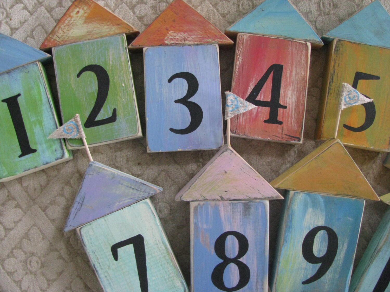 Nautical Tropical Beach Cottages Table Numbers/ Made to Order - Etsy