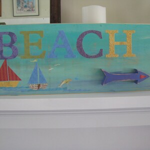 BEACH This Way Sign Hand Made - Etsy