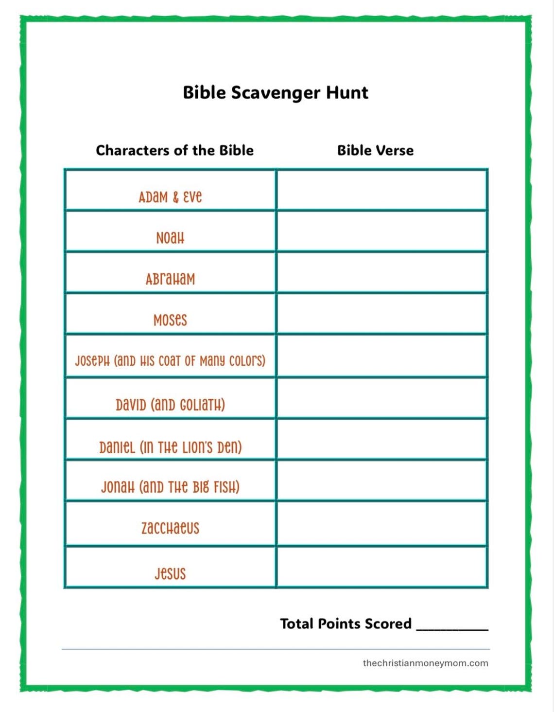 Bible Scavenger Hunt for Kids (trivia Game) - Etsy