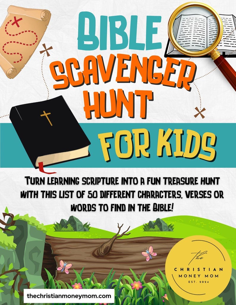 Bible Scavenger Hunt for Kids (trivia Game) - Etsy