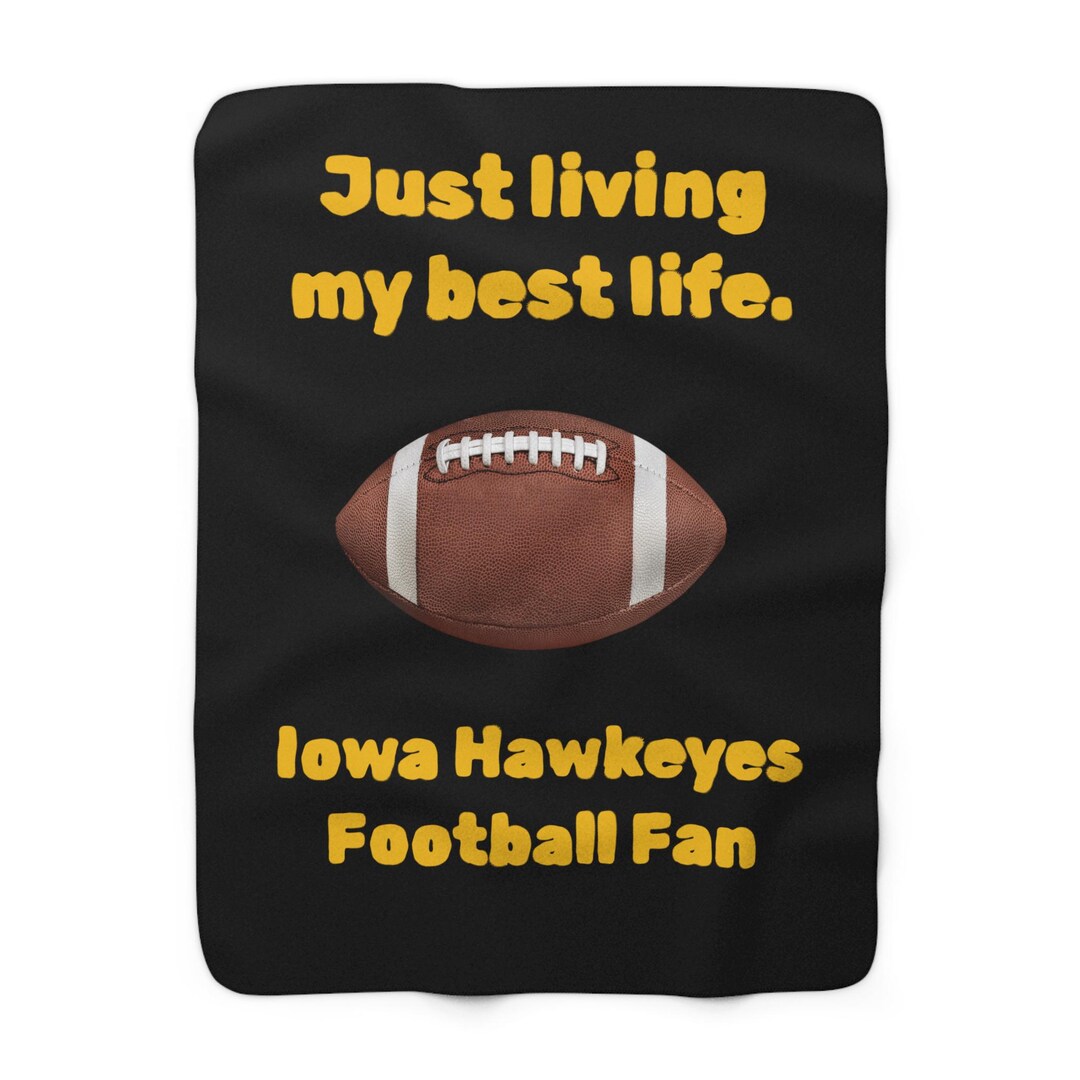 Iowa Hawkeyes Football Black & Gold Sherpa Blanket | Just Living My ...