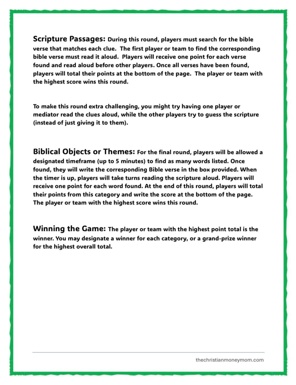 Bible Scavenger Hunt for Kids (trivia Game) - Etsy