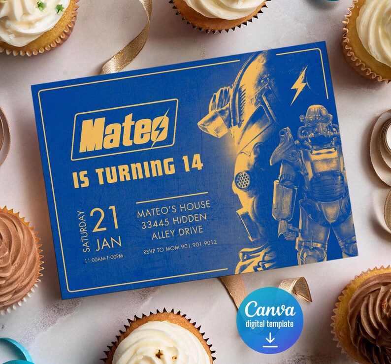 Fallout Birthday Invitation, Printable Invitation, Party Invite ...