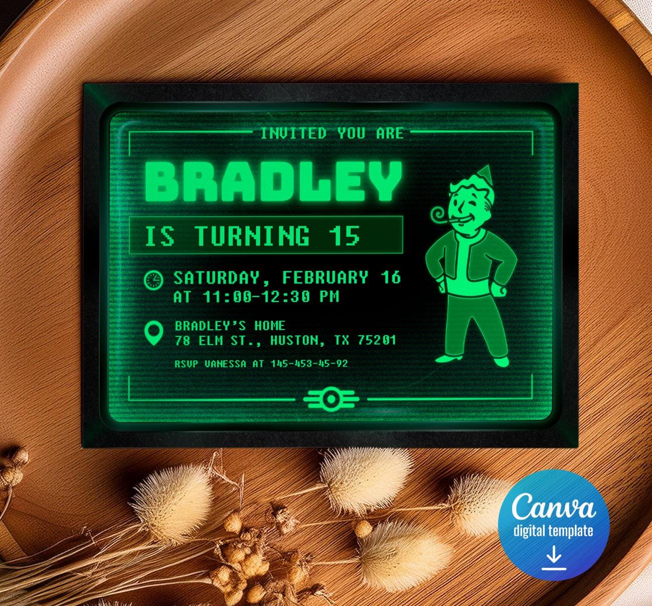 Fallout Birthday Invitation, Printable Invitation, Party Invite ...