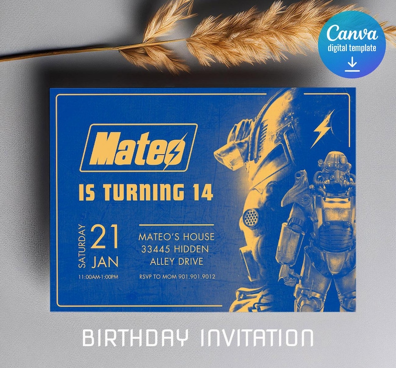 Fallout Birthday Invitation, Printable Invitation, Party Invite ...
