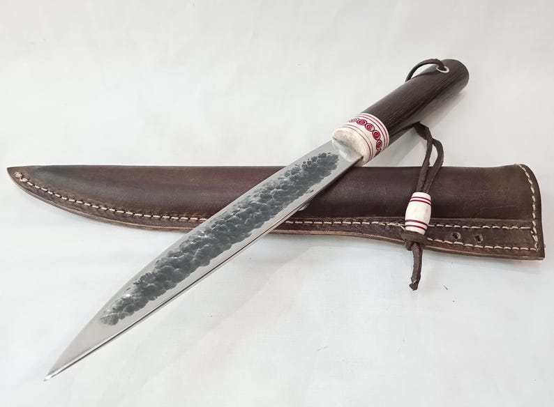 Handmade Yakut Knife, Yakutian Knife Carbon Steel Convex Grind Edge ...