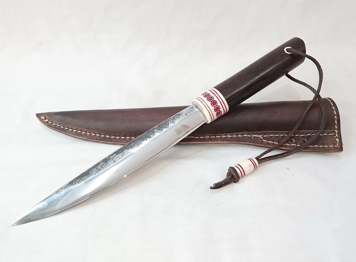 Handmade Yakut Knife, Yakutian Knife Carbon Steel Convex Grind Edge ...