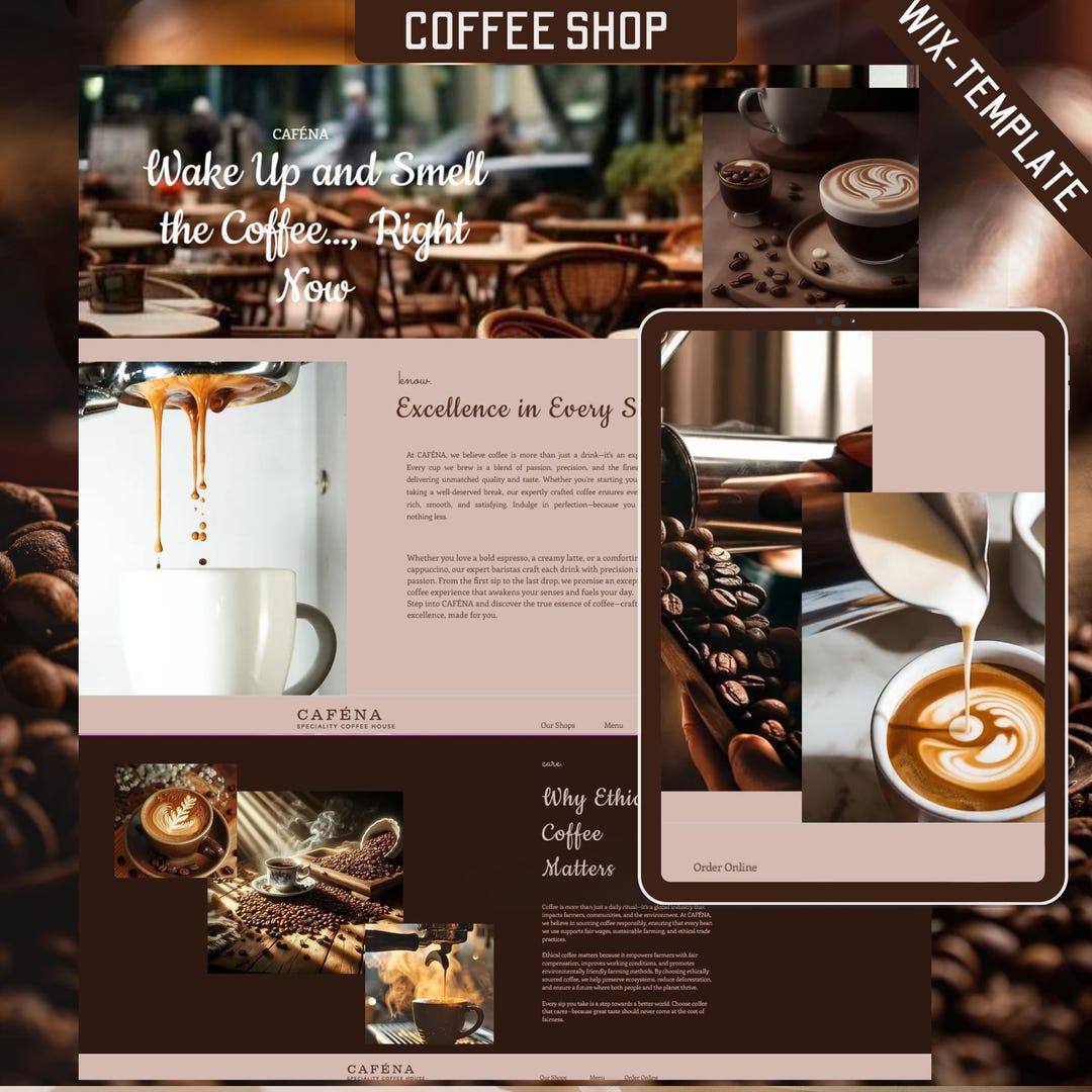 Coffee Shop Wix Website, Wix Coffee Shop, Coffee Shop Template, Cafe ...