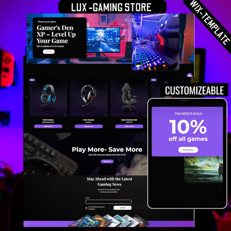 Gaming Wix Website Template, Website Template, Esports Template, Gaming ...
