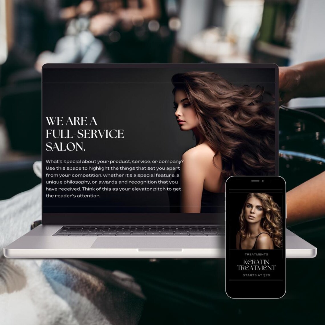 Hair Website Template, Luxury Hair Website Design, Canva Website ...