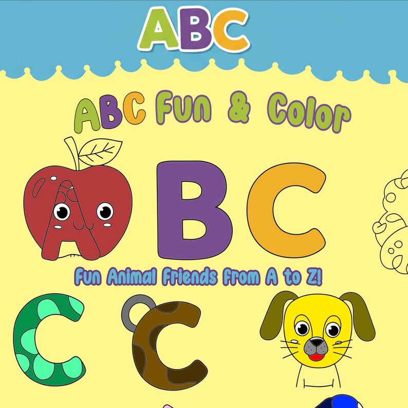 ABC FUN * COLOR, English Alphabet Coloring Book for Kids, Learn Letters ...