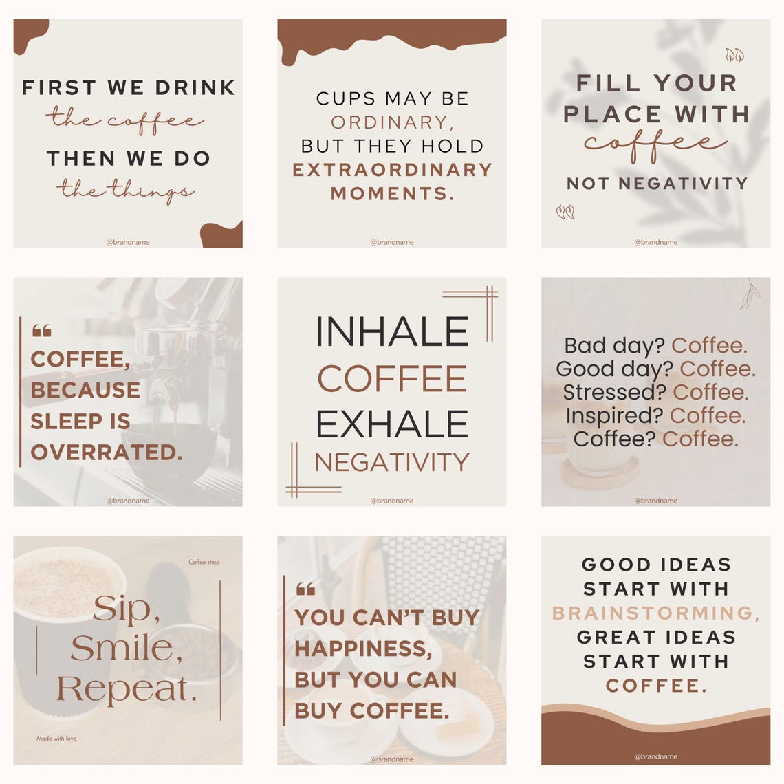75 Coffee Shop Instagram Posts, Coffee Business Social Media Templates ...