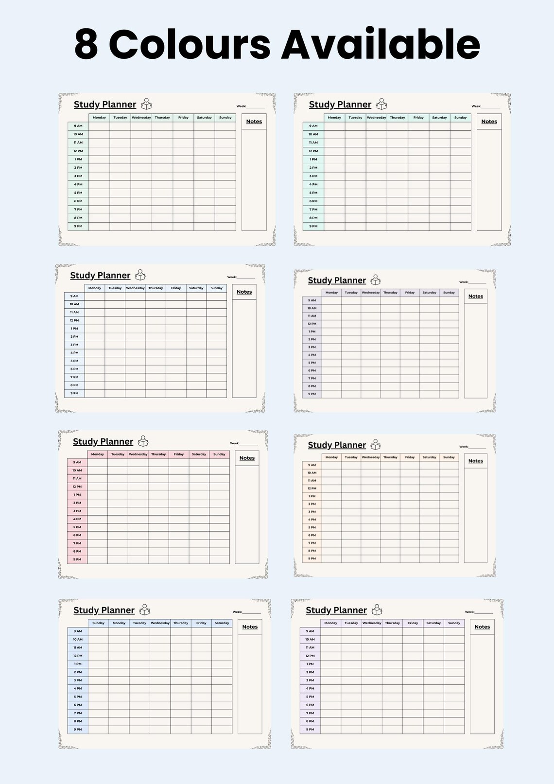 Printable Revision Timetable | Weekly Study Planner for Students | A4 ...