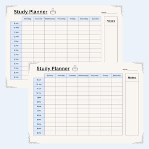 Printable Revision Timetable | Weekly Study Planner for Students | A4 ...