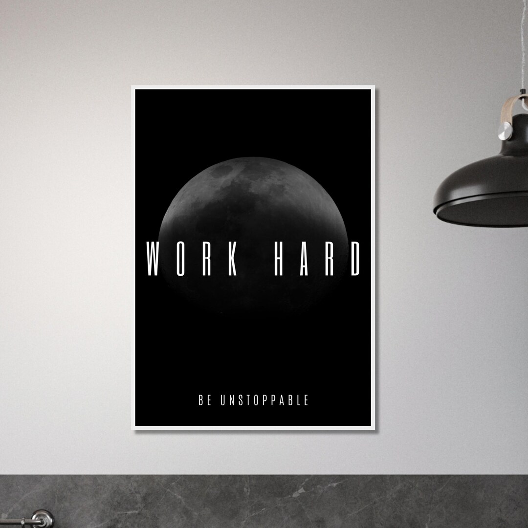 Motivational "work Hard" Wooden Framed Premium Poster - Perfect ...