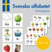 ABC Svenska Alfabetet - Att Skriva Ut - Bokstäver Med Bilder - Swedish ...