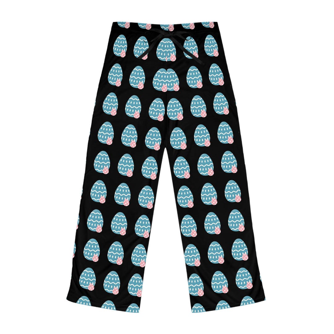 Easter Pajama Pants Black Cozy All-over Print AOP Sleepwear for Spring ...