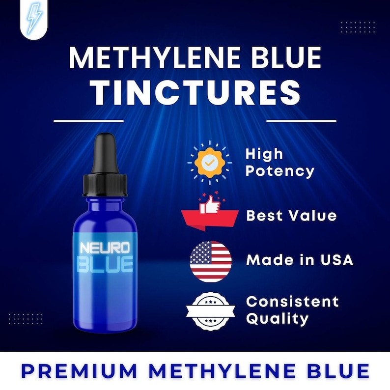 Neuro Blue 1% Methylene Blue Tincture (30ml/1oz) - Made in USA, Usp ...