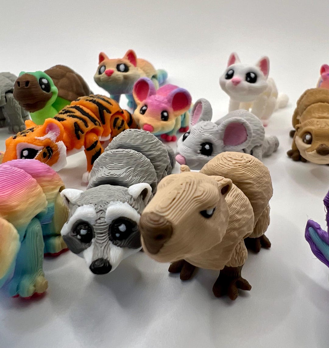 3D Printed Articulated Animal Fidget Figure: Tiny Collectible Model - Etsy